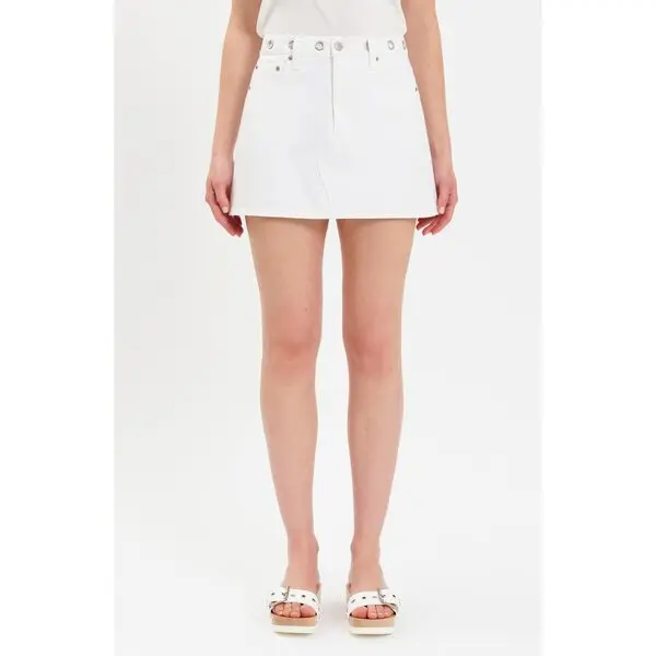 DAZE Malibu Denim Miniskirt - Lamb