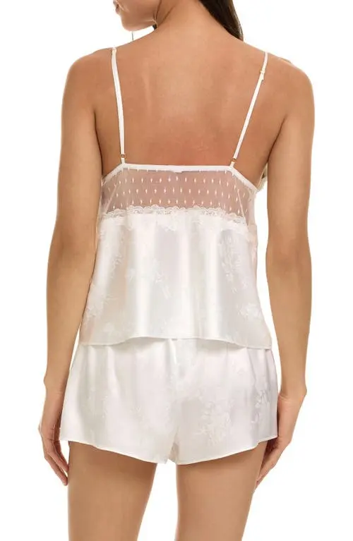Flora Nikrooz Kaiya Lace Trim Satin Short Pajamas