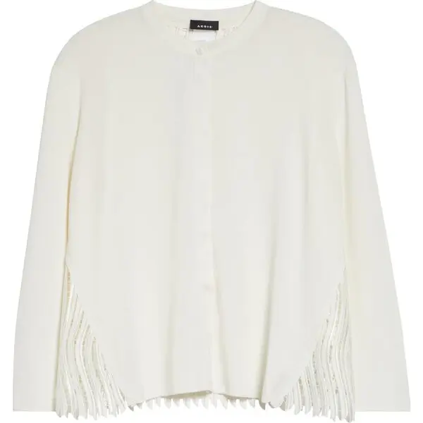 Akris Guipure Lace Back Silk Cardigan