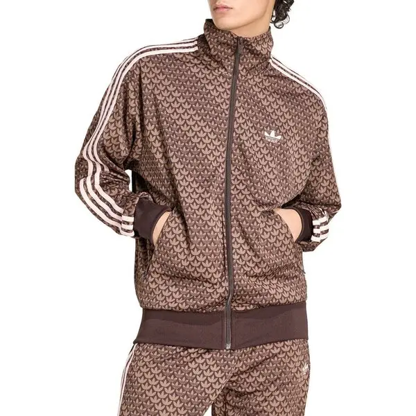 Adidas Monogram Firebird Recycled Polyester Track Jacket - Coffee/earth/sandy Pink