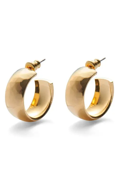 Lady Grey Hammered Hoop Earrings - Gold