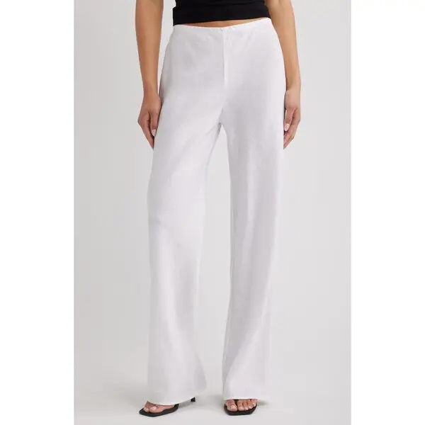 REFORMATION Gale High-waisted Linen Pants - White