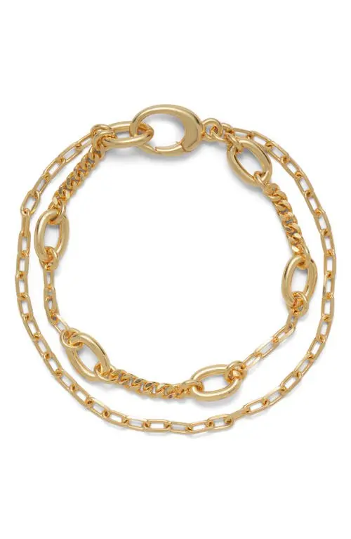 Lady Grey Dual Chain Bracelet - Gold