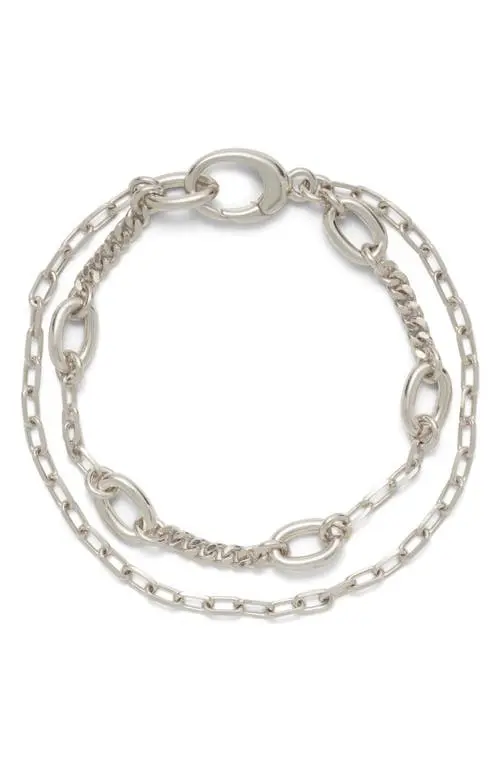 Lady Grey Dual Chain Bracelet - Silver