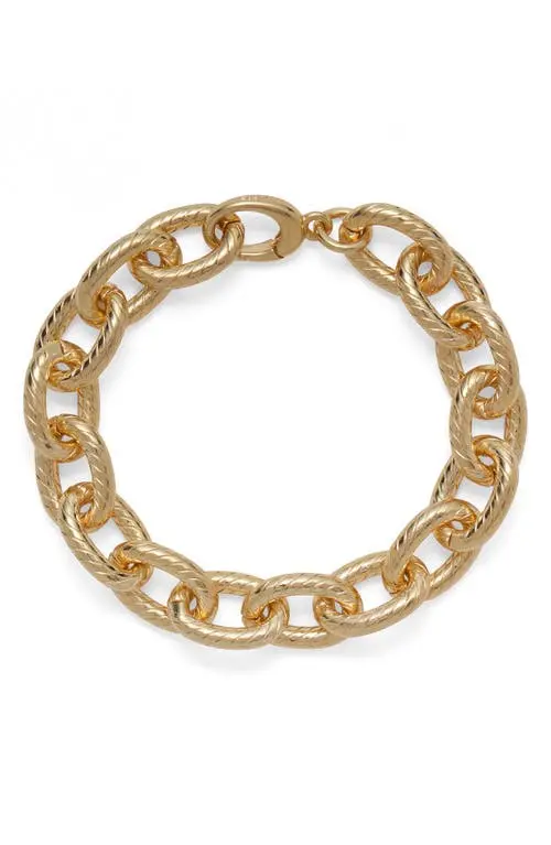 Lady Grey Textured Link Bracelet - Gold