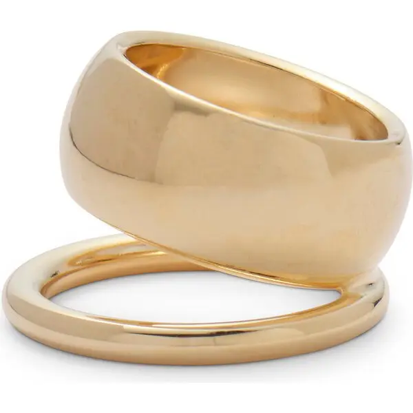 Lady Grey Halo Double Band Ring - Gold