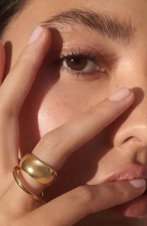 Lady Grey Halo Double Band Ring - Gold