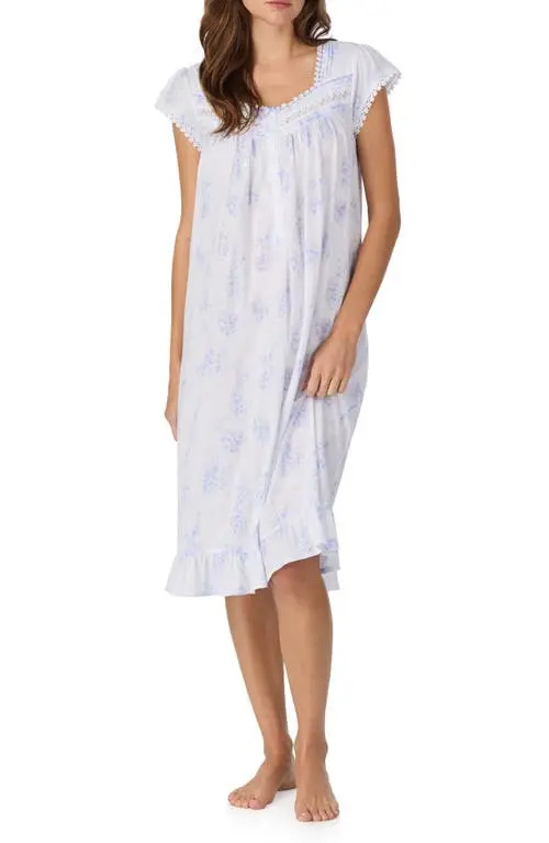 Eileen West Floral Cotton Waltz Nightgown - White Lilac