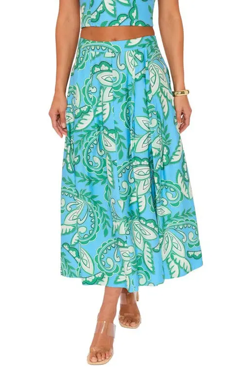VICI Abstract Paisley Print Midi Skirt