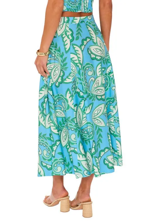 VICI Abstract Paisley Print Midi Skirt
