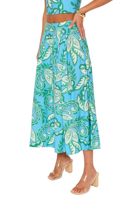 VICI Abstract Paisley Print Midi Skirt