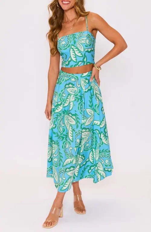 VICI Abstract Paisley Print Midi Skirt