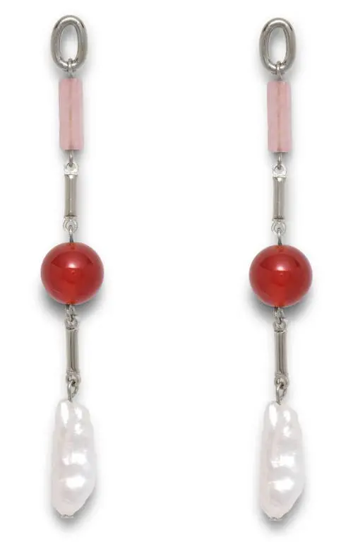 Lady Grey Roses Drop Earrings - Silver
