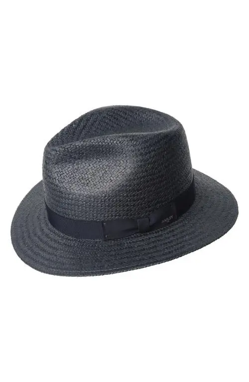 BAILEY Curtis Straw Fedora - Navy