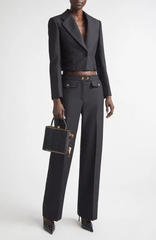 Alexander McQueen Pagoda Wool & Mohair Crop Jacket
