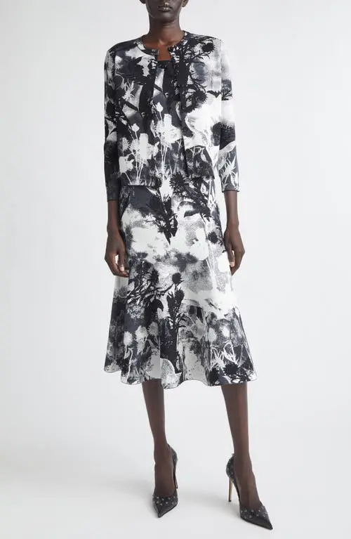 Alexander McQueen Floral Jacquard Midi Sweater Dress