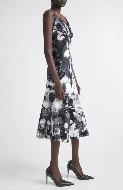Alexander McQueen Floral Jacquard Midi Sweater Dress