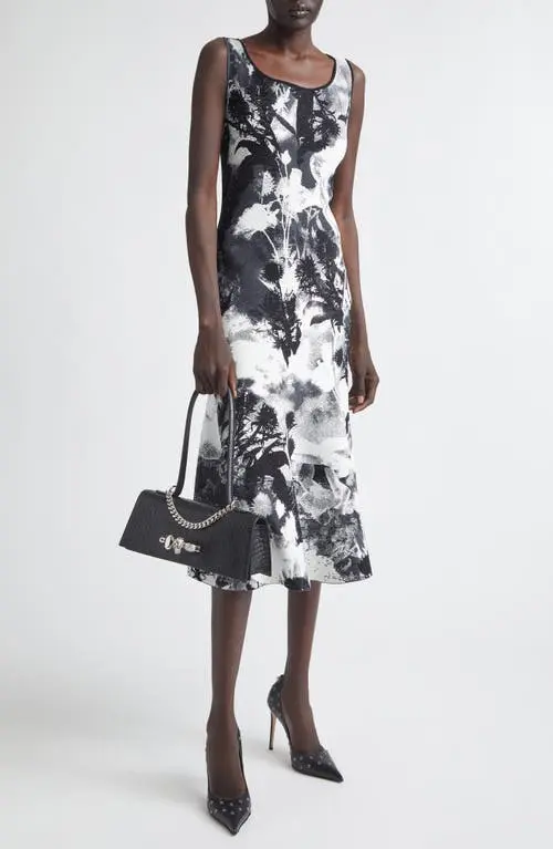 Alexander McQueen Floral Jacquard Midi Sweater Dress