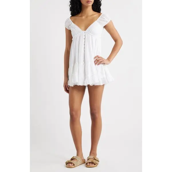 BDG URBAN OUTFITTERS Belle Cotton Romper - White