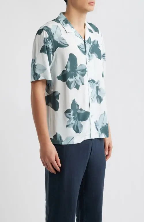 Rag & Bone Avery Floral Camp Shirt - Mint