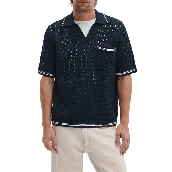 Rag & Bone Open Stitch Johnny Collar Polo - Sal