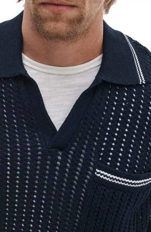 Rag & Bone Open Stitch Johnny Collar Polo - Sal