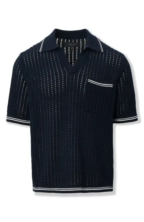 Rag & Bone Open Stitch Johnny Collar Polo - Sal