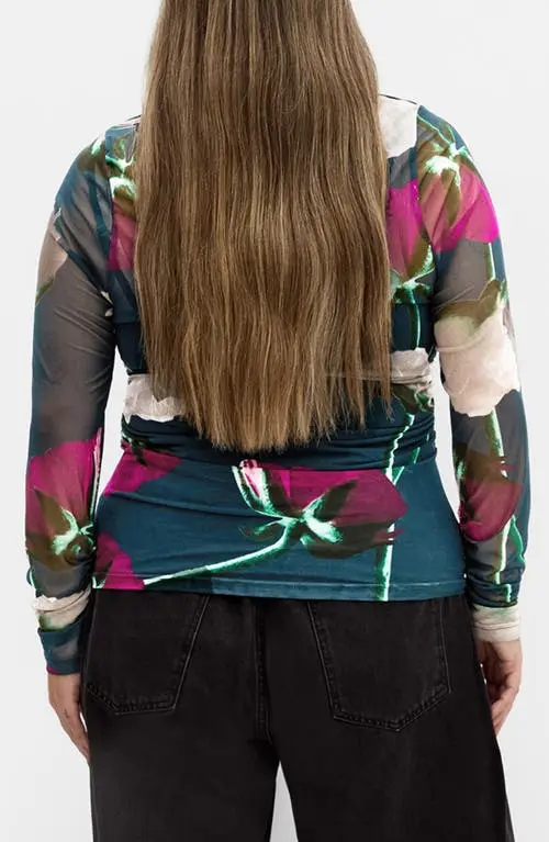 City Chic Floral Mesh Top