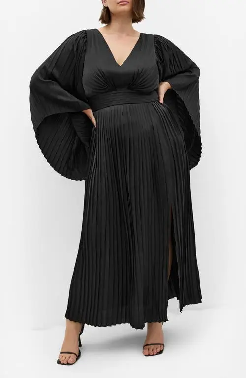 City Chic Carmina Long Sleeve Maxi Dress - Black