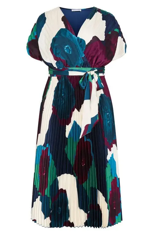 City Chic Abstract Print Maxi Dress - Abstract Floral