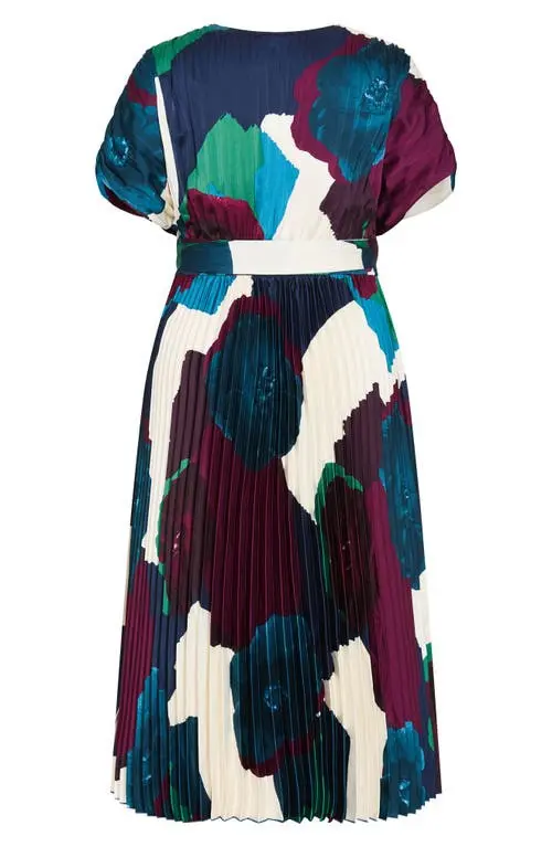 City Chic Abstract Print Maxi Dress - Abstract Floral