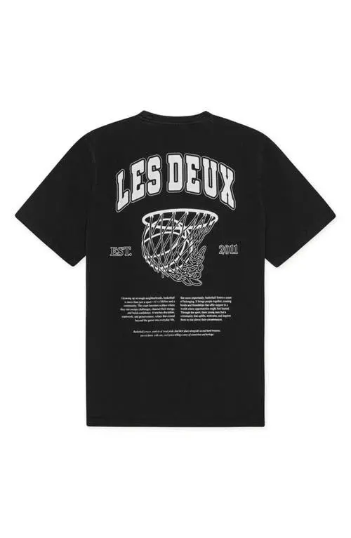 LES DEUX Brady Hoop Graphic T-shirt - Black