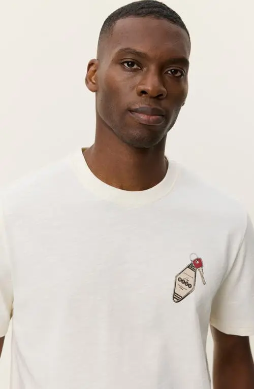 LES DEUX Ben Troy Organic Cotton Graphic T-shirt - Light Ivory