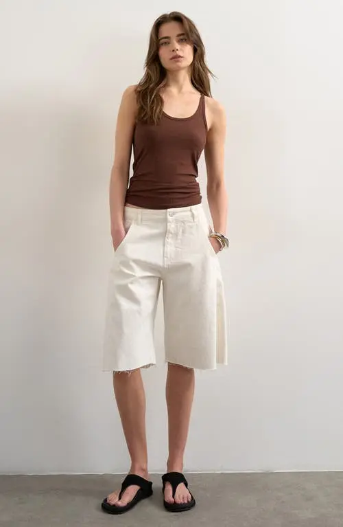 Topshop Spaghetti Strap Racerback Tank - Brown