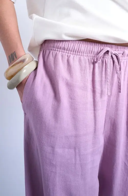Topshop Wide-leg Linen Blend Pants