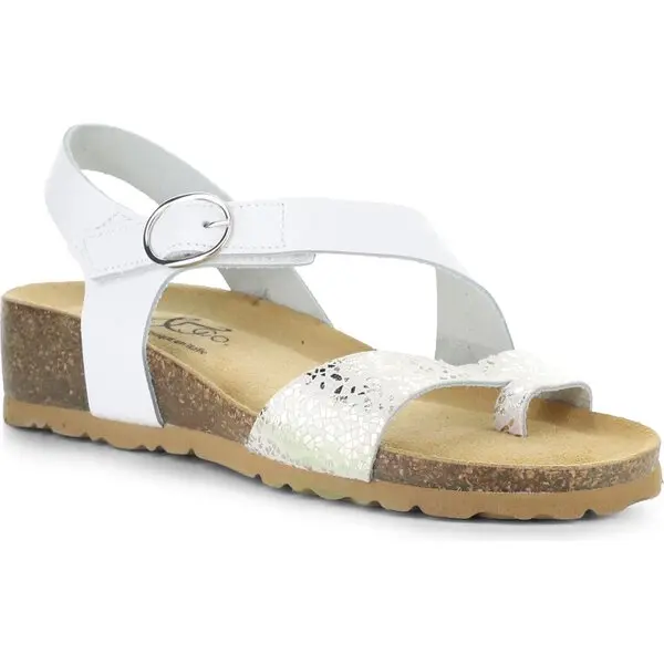 BOS. & CO. Luissa Slingback Platform Wedge Sandal - White