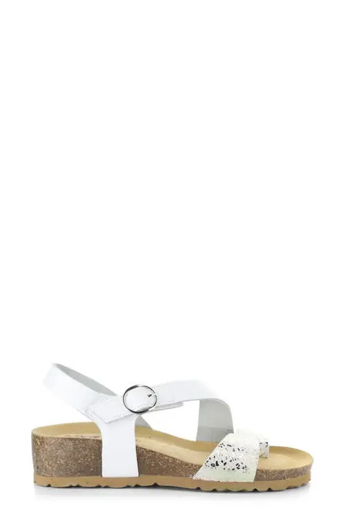 BOS. & CO. Luissa Slingback Platform Wedge Sandal - White