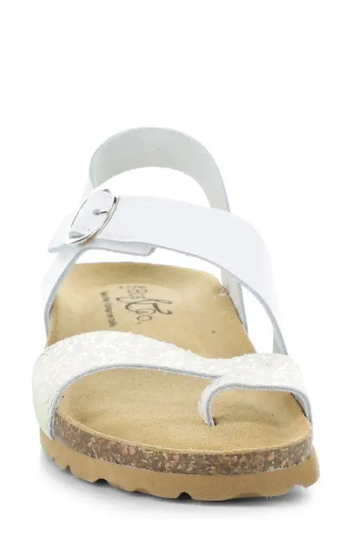 BOS. & CO. Luissa Slingback Platform Wedge Sandal - White