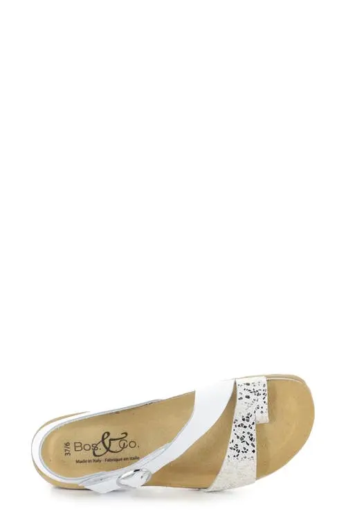 BOS. & CO. Luissa Slingback Platform Wedge Sandal - White