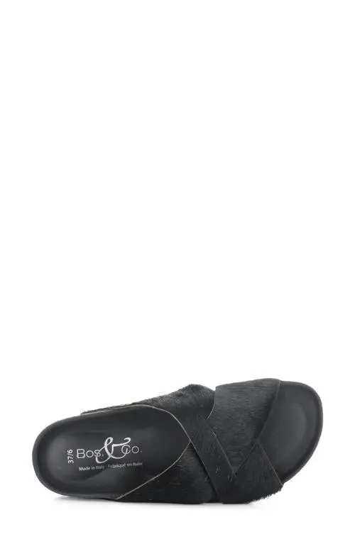 BOS. & CO. Suna Genuine Calf Hair Sandal - Black