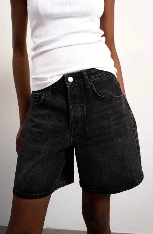 Topshop Relaxed Fit Denim Shorts