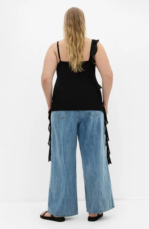 City Chic Waverly Ruffle Asymmetric Tank