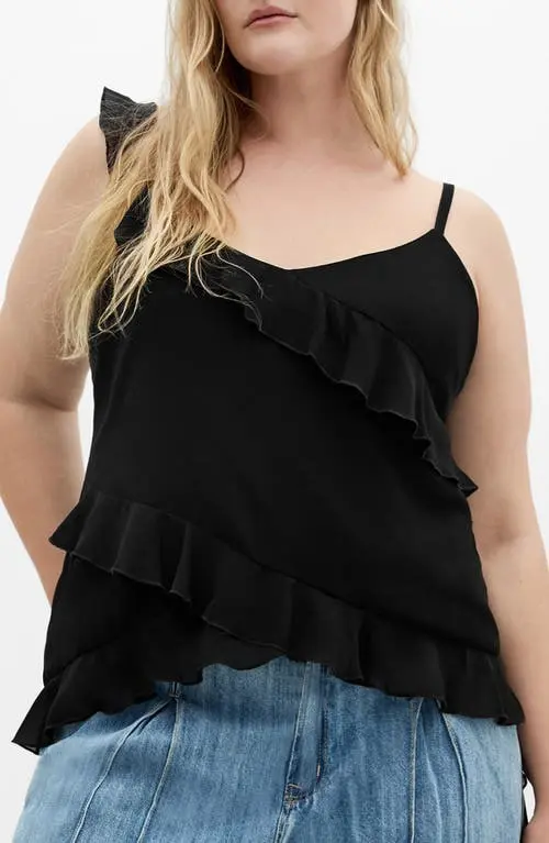 City Chic Waverly Ruffle Asymmetric Tank