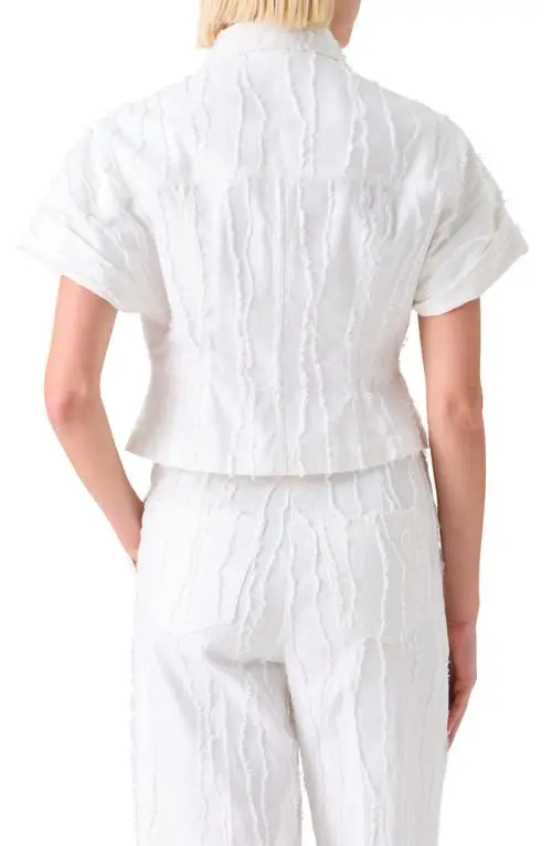Akris Crop Cotton Fringe Jacquard Jacket