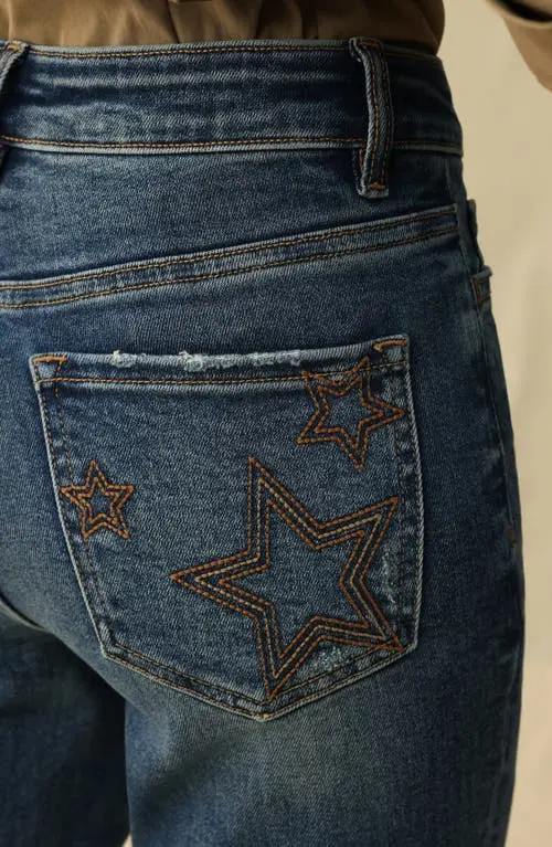 BAYEAS Embroidered Bootcut Jeans