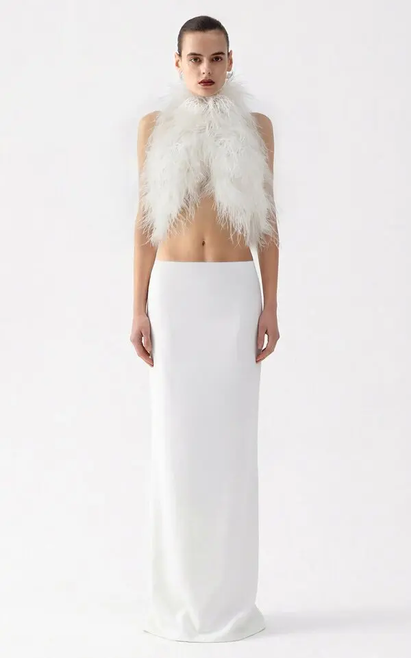 THE NEW ARRIVALS ILKYAZ OZEL Zada Maxi Skirt - White