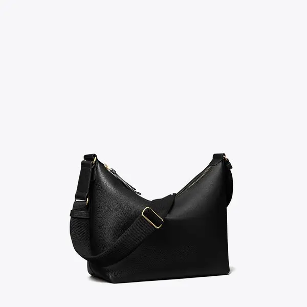 Tory Burch Leather Slouchy Crossbody Bag - Black