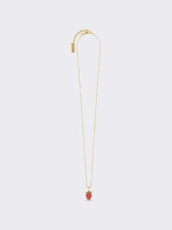 Saint Laurent Strawberry Pendant Necklace - Red