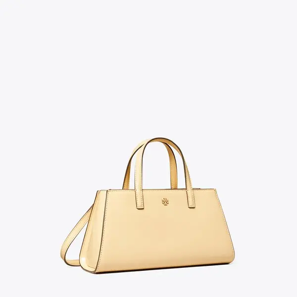 Tory Burch Mini Patent Leather Tote - Buff