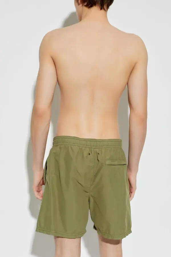 Stone Island Swim Shorts With Logo - Green